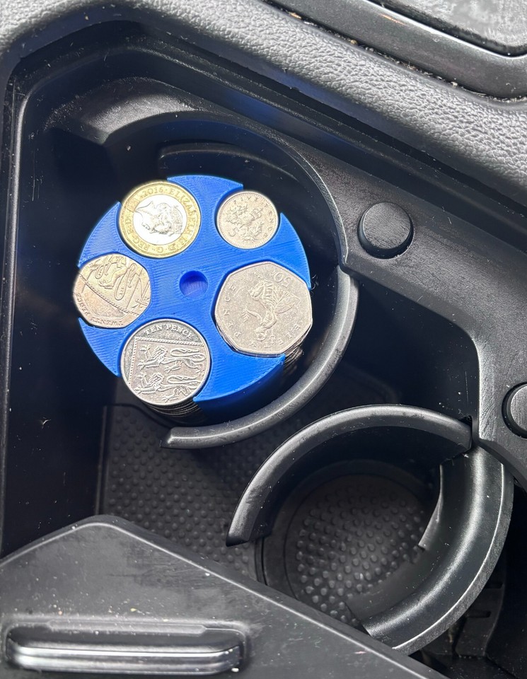 Coin organiser Car Mini Storage Box Money Holder £1, 50p, 20p, 10p, 5p ...