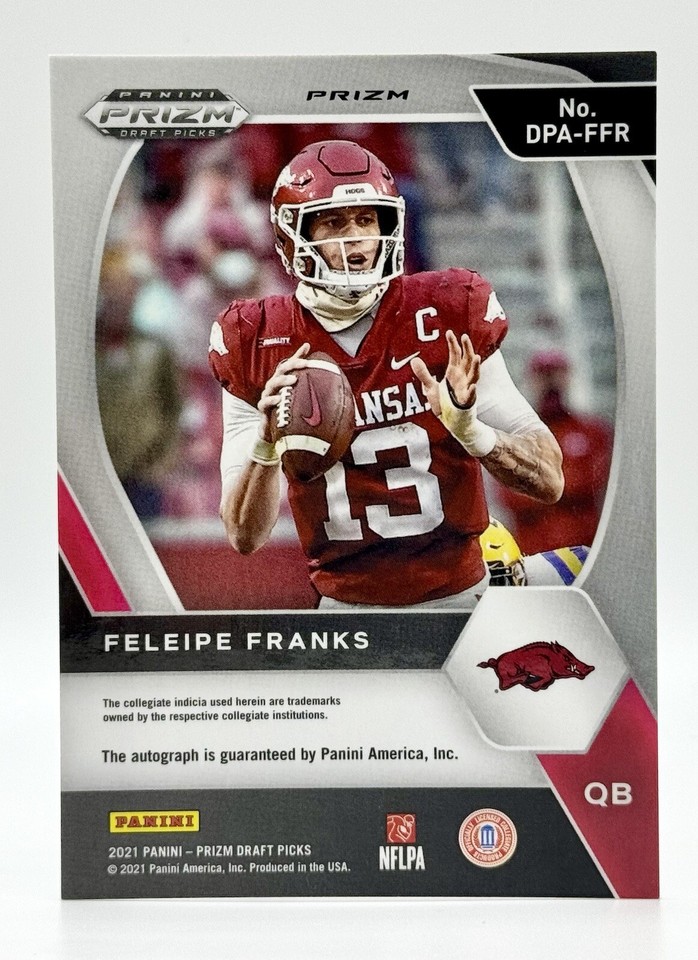 2021 Panini Prizm Draft Picks Circles #238 Feleipe Franks RC Auto ...