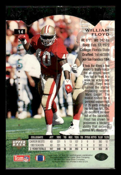 1994 SP #14 William Floyd Die Cut San Francisco 49ers | eBay