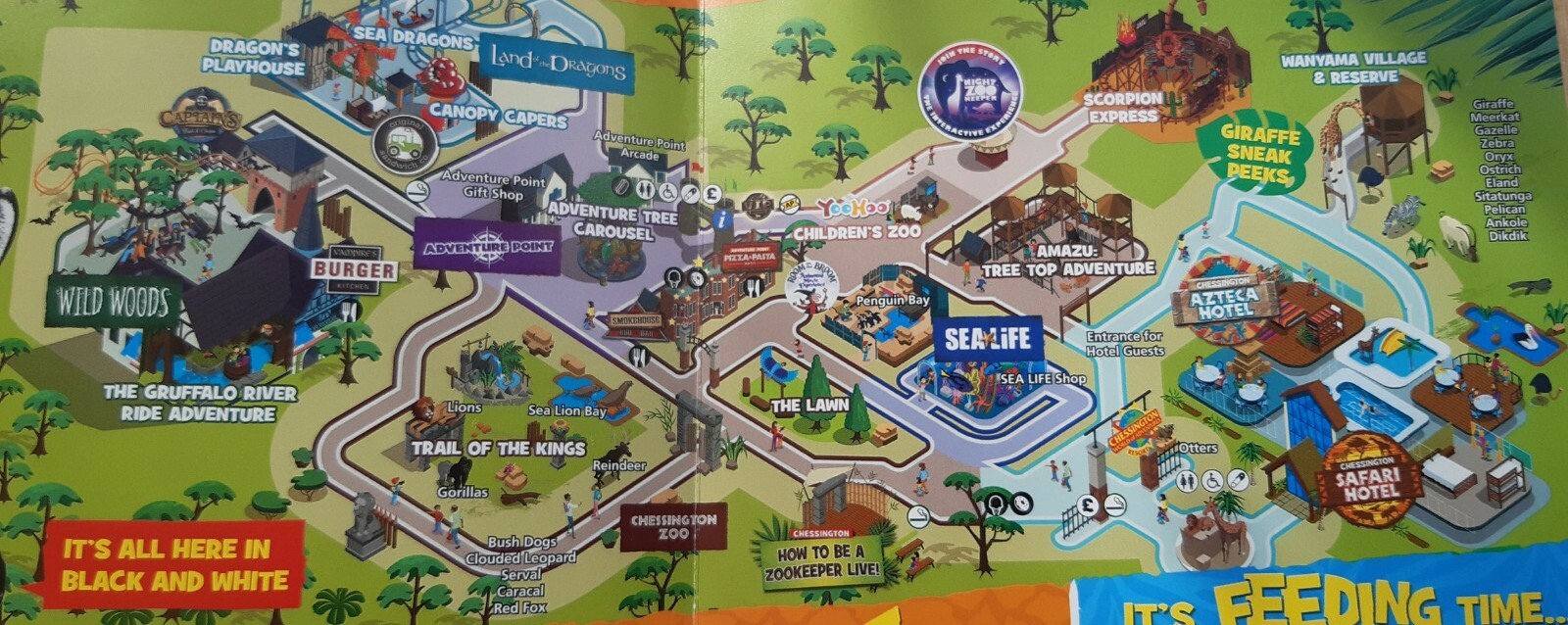 Chessington World of Adventures Animal Adventures 2020 Park Map, Theme ...