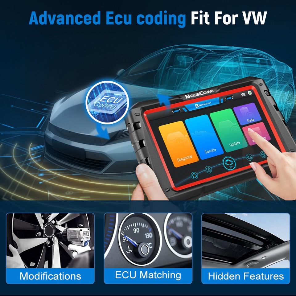 Auto Bidirectional OBD2 Scanner Full System Key ECU Coding Car ...