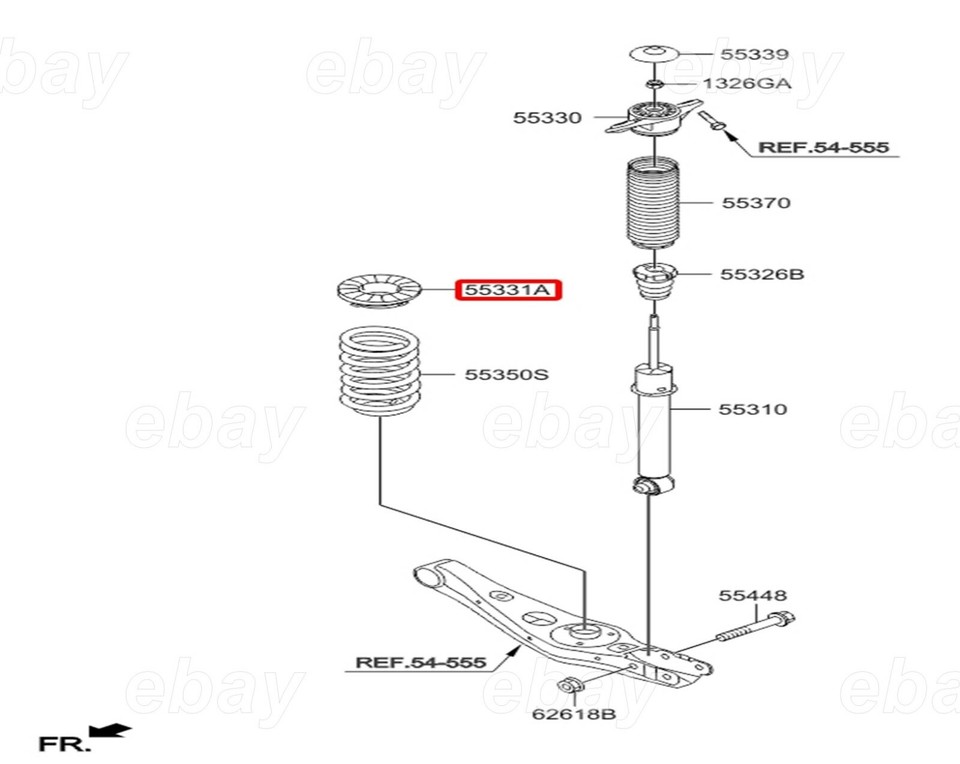 Rear Spring Upper Pad KIA Sportage 17+ Sorento 16+ Hyundai Tucson 16 ...