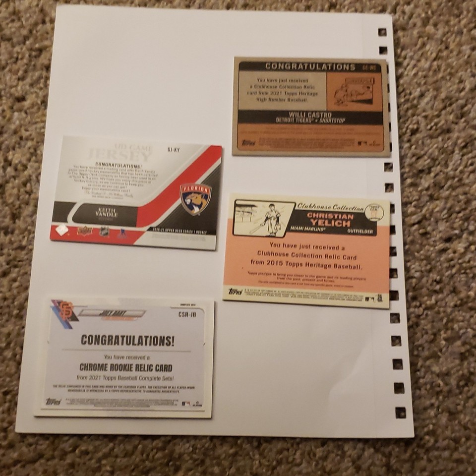 Topps Upper Deck Rookie Relic Card Lot Willi Castro Yelich Yandle MLB ...