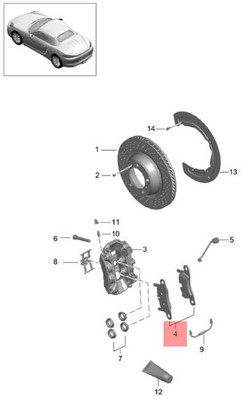 Genuine PORSCHE 718 Boxster 1 Set Of Brake Pads For Disk Brake ...