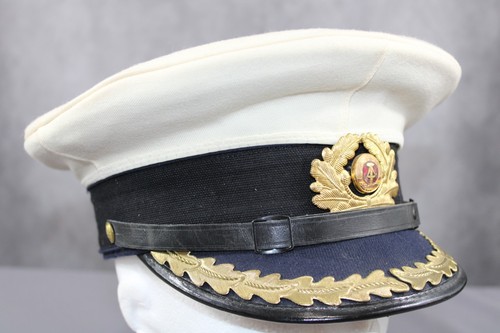 DDR East German Navy Volksmarine Officer Visor Hat Cap Size 57 w/ White ...