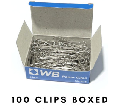 Paper Clips Large 33mm No Tear - Polished Steel Office School ...