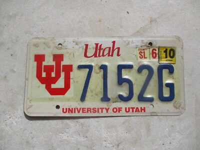 Utah 2010 University of UT. license plate # 7152 G | eBay
