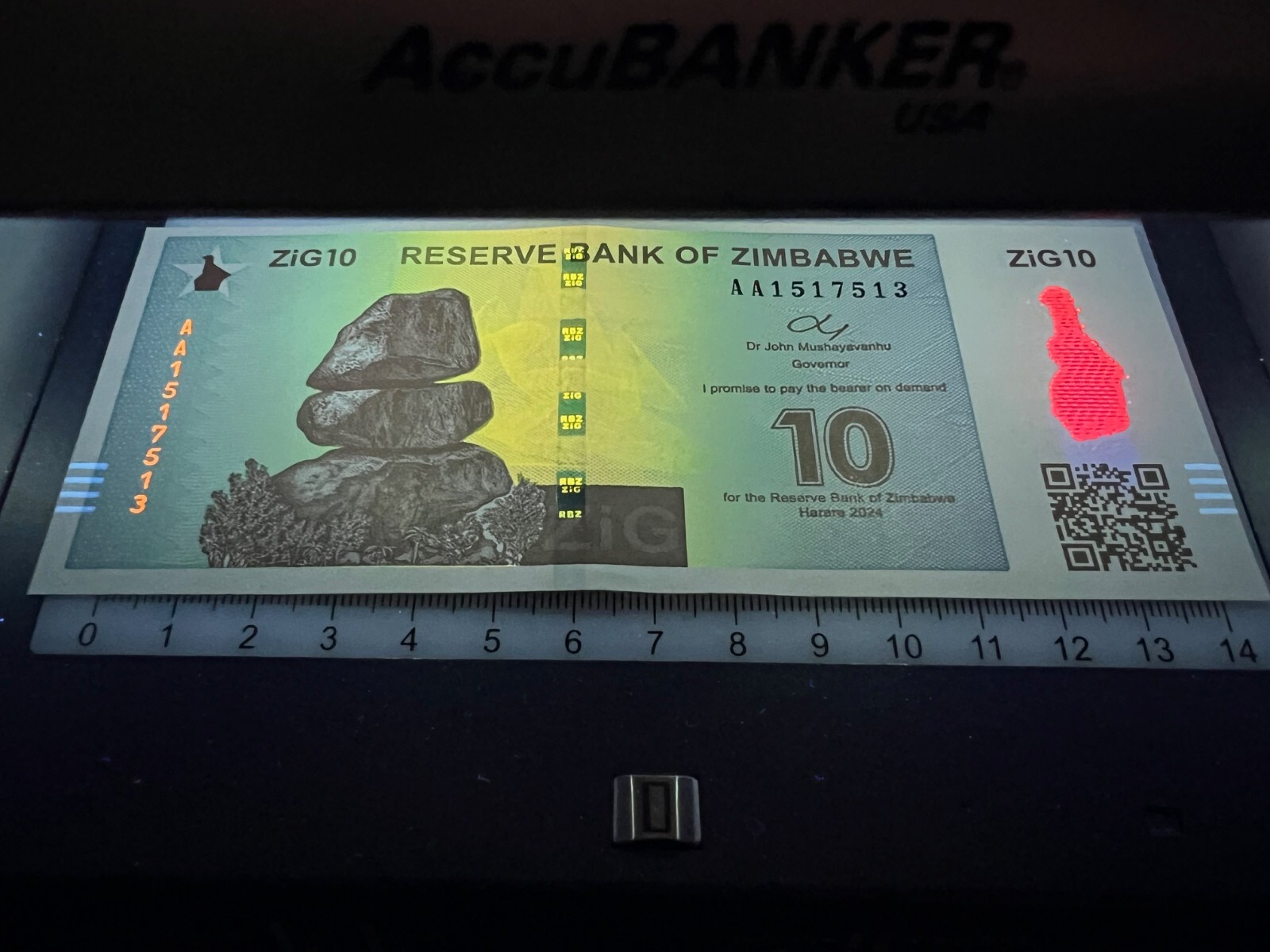 Zimbabwe $10 Zig 2024 Gold Backed Uncirculated Banknote QR Code | eBay