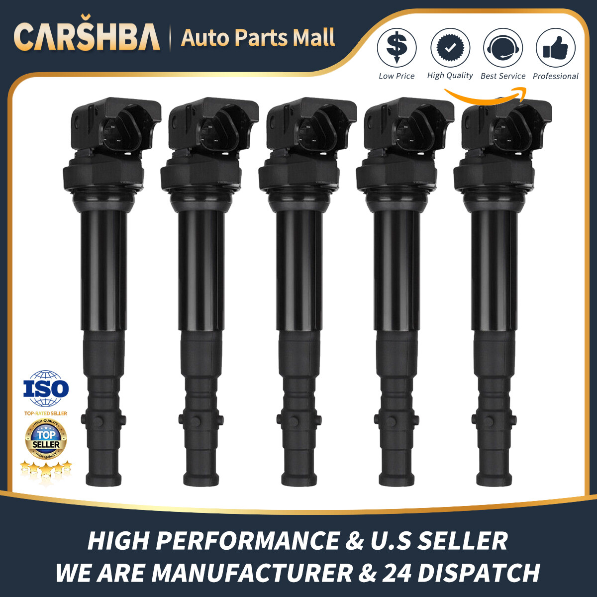 5*OEM Quality Ignition Coil for 2006-2010 BMW M5 M6 5.0L V10 UF572 ...