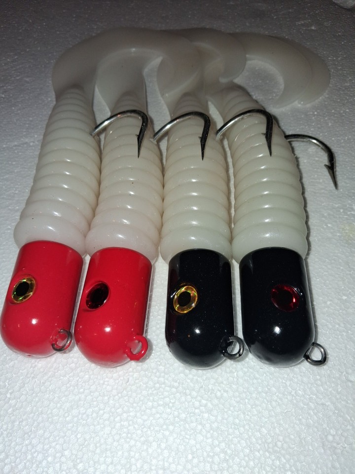 Norway/Iceland Halibut/Cod Lures 12inch Mega Grubs. 12/0 Hook | eBay UK
