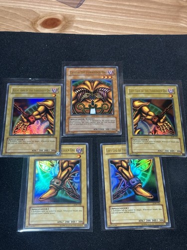 Yu-Gi-Oh! Exodia the Forbidden One Complete Set LOB-120-124 MP/HP LEGS ...