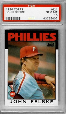 1986 Topps #621 John FELSKE - PSA 10+++ Phillies | eBay