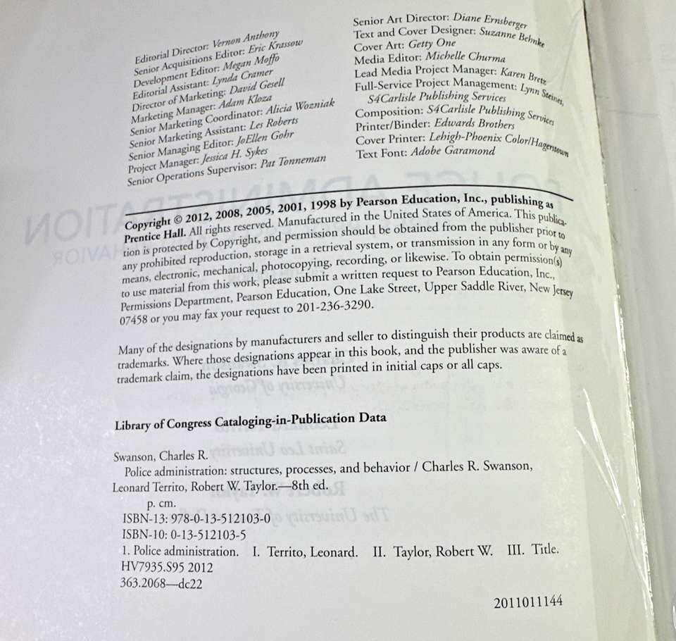 2012 Police Administration: Structures, Processes, and Behaviors Text ...