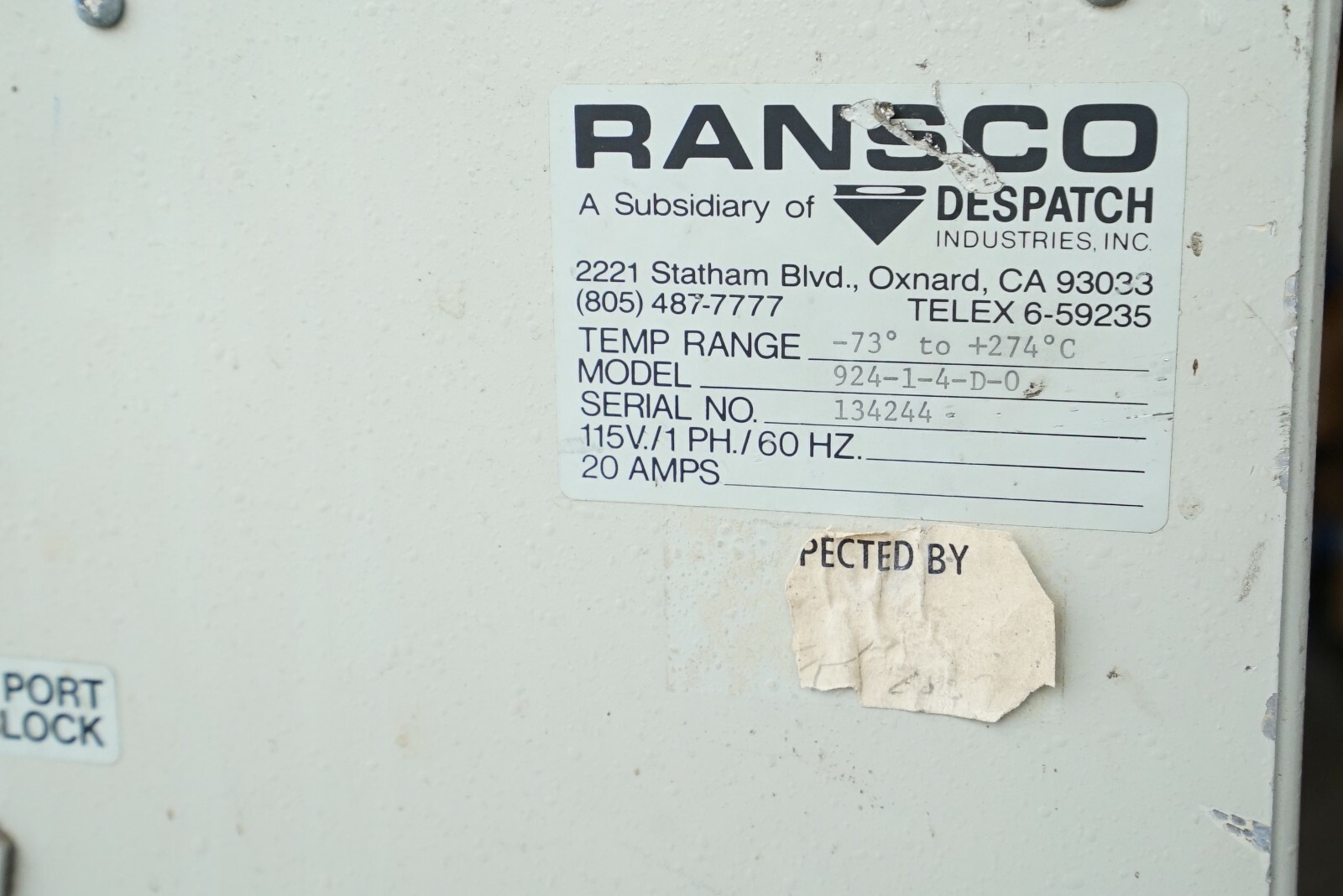 Ransco Industries Laboratory Oven Model 924-1-4-D-0 **SET OF 2** | eBay