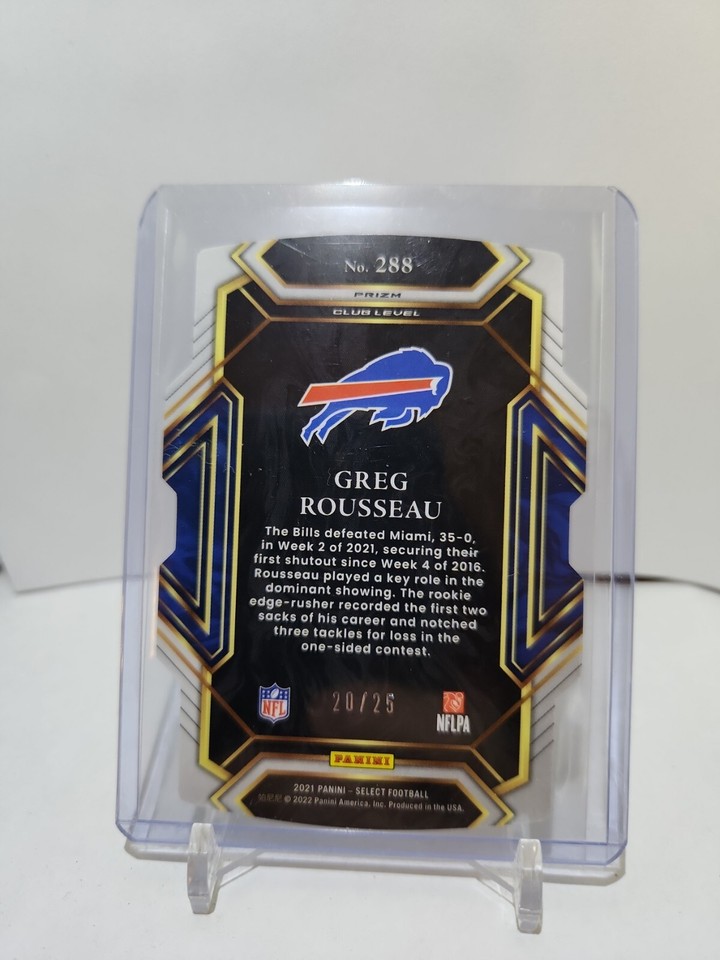 2021 SELECT GREG ROUSSEAU CLUB LEVEL TIE-DYE PRIZM DIE-CUT /25 | eBay