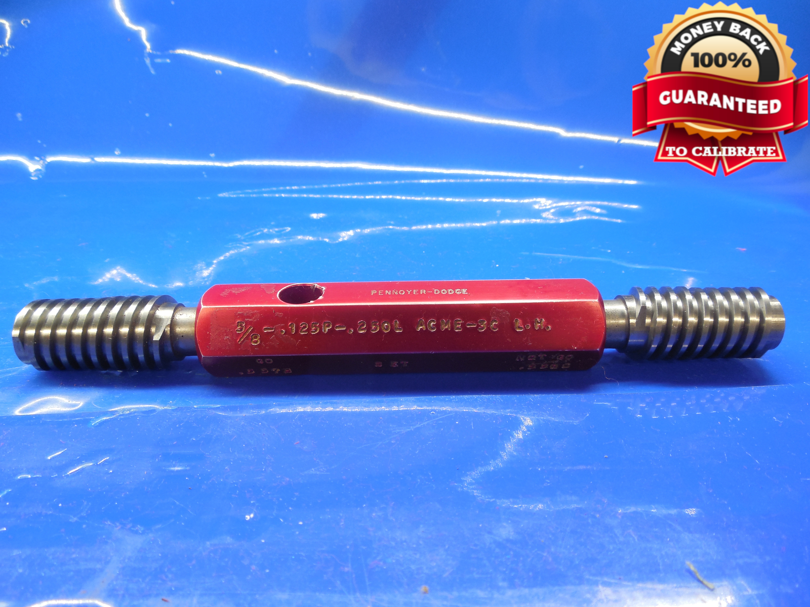 5/8 8 ACME 3C L.H. DOUBLE LEAD SET THREAD PLUG GAGE .5578 .5506 .625 ...