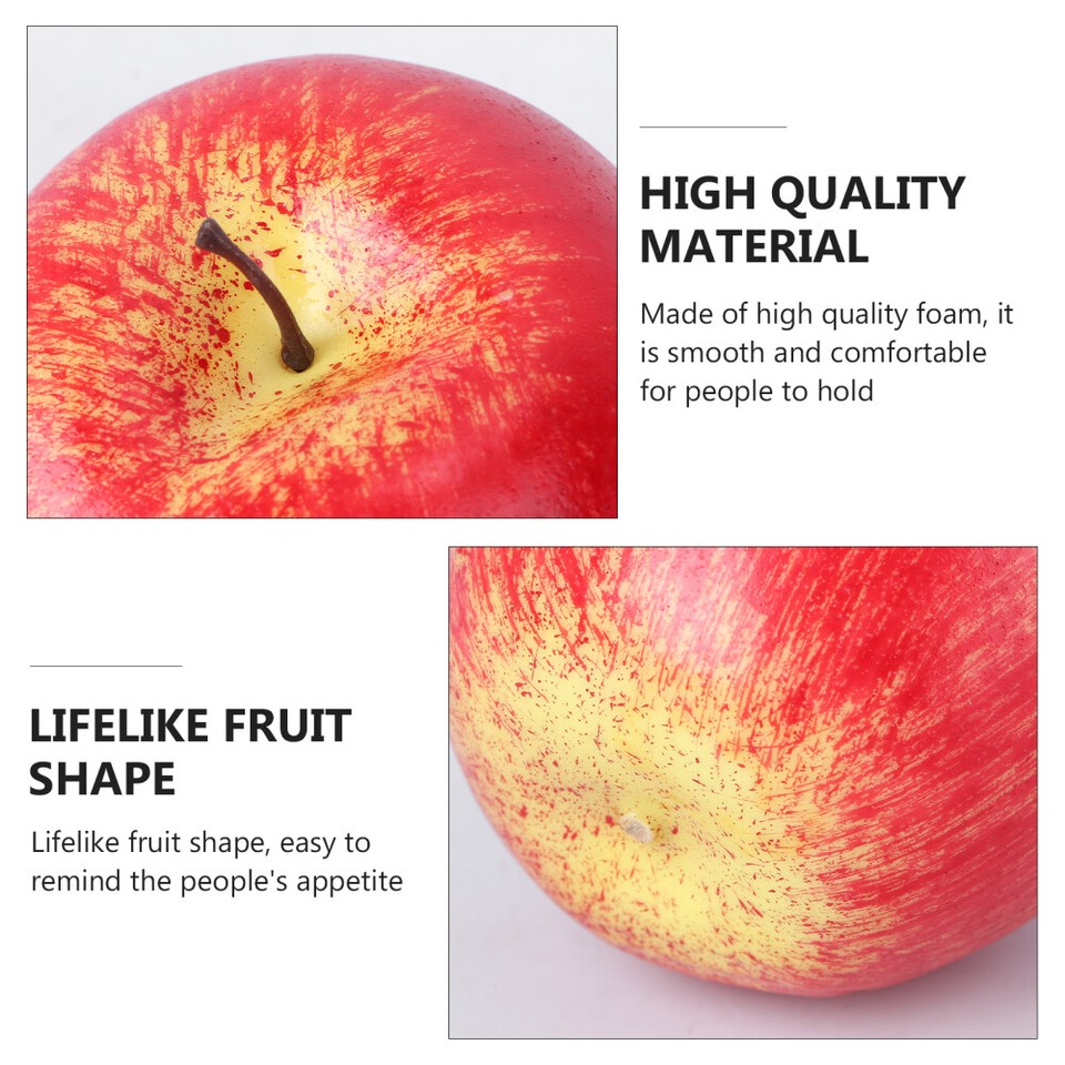 Plastic Red Apples Artificial Prop Fruit Models Photo Props Office | eBay