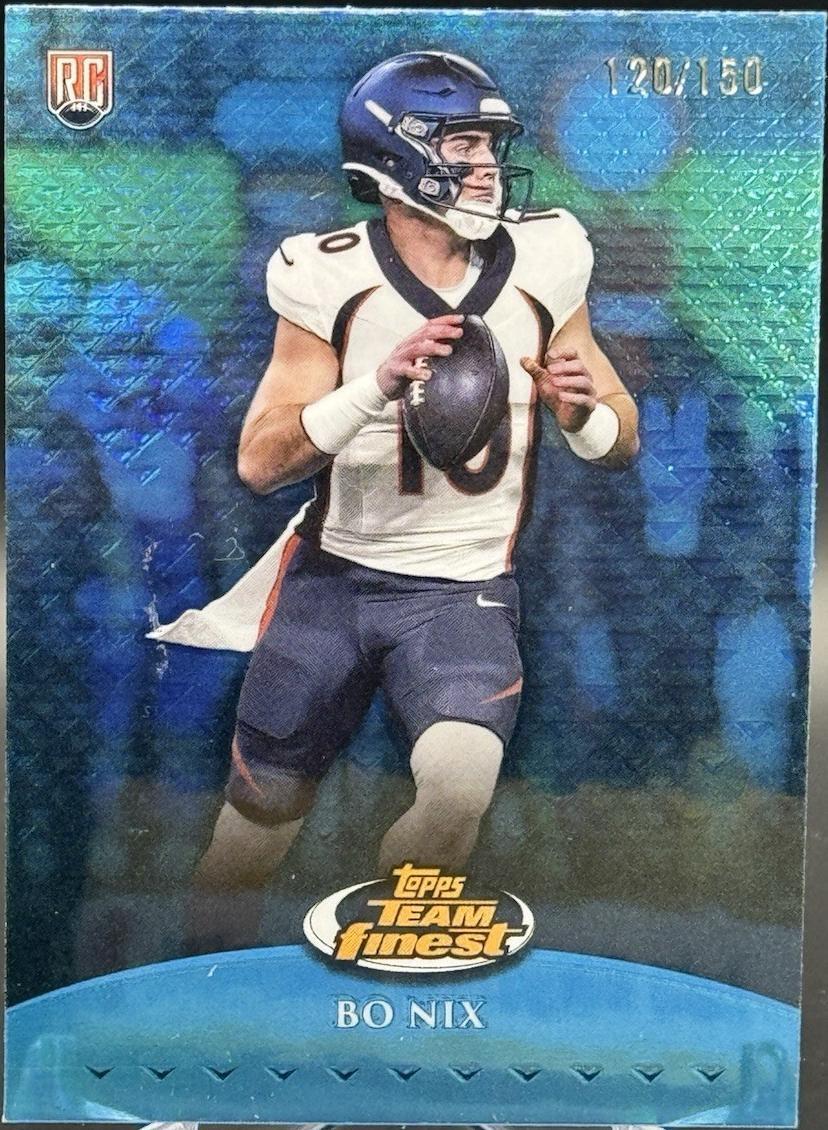 2024 Topps Finest - Team Finest Bo Nix #TF-8 Sky Blue Refractor /150 ...