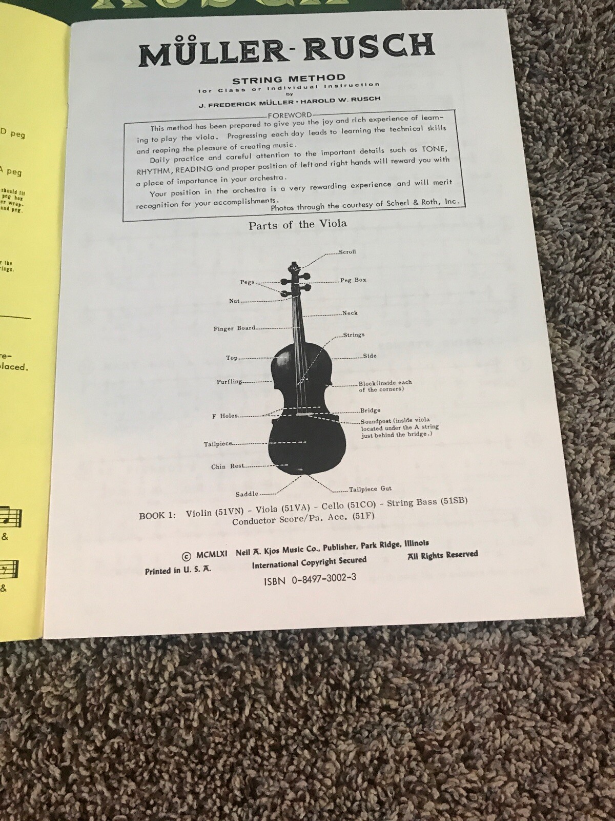 LOT 1961 Muller Rusch VIOLA String Lesson 4 Class Books 1 Conductor ...