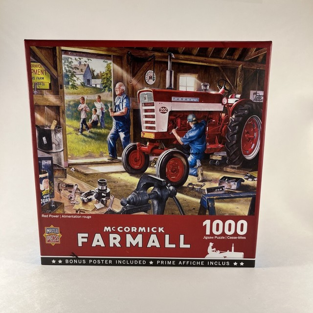 McCormick Farmall Farm Tractor 1000 PC 19 X 26 Jigsaw Puzzle Red Power ...