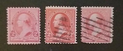 US Scott 220 252 267 2c George Washington Used Stamp Lot T6894 | eBay
