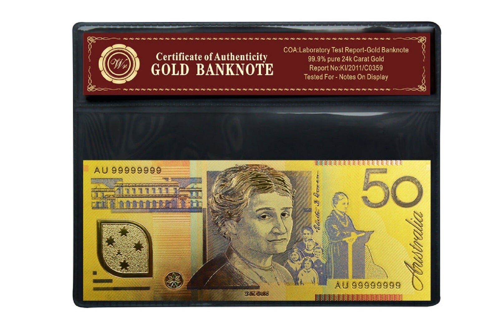 24KT Limited Edition 99.99% Gold Colour Australian Bank Note Set Paper ...