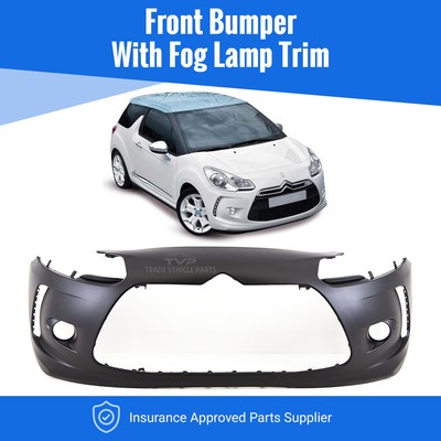 Fits Citroen DS3 2010-2016 Front Bumper Primed With Fog Lamp Trim New ...