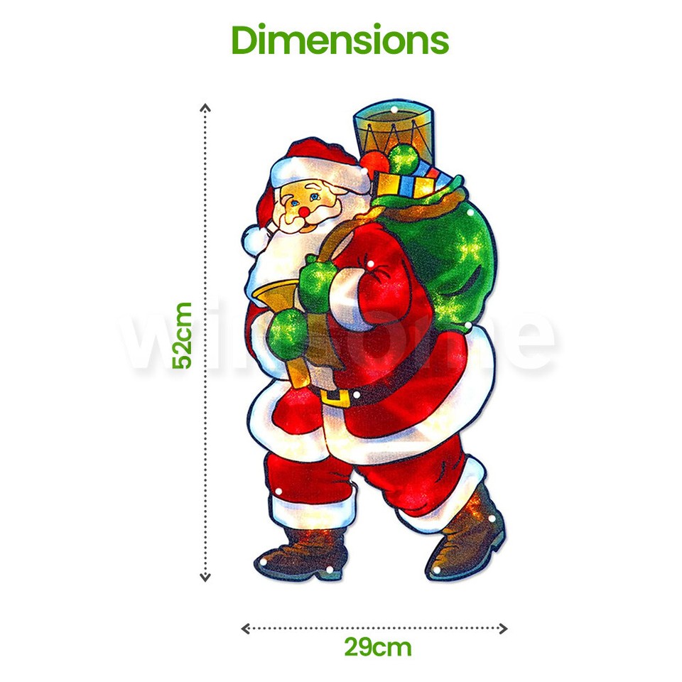 Santa / Snowman 20 LED Christmas Window Silhouette Lights Decoration ...
