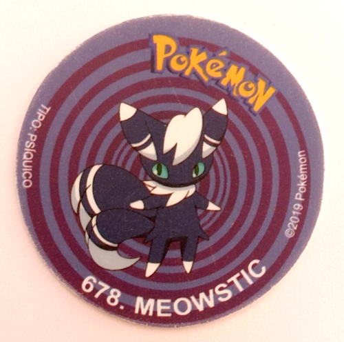 TAZO POKEMON DKV #678 MEOWSTIC 2019 Kalos PERU South America Edition ...