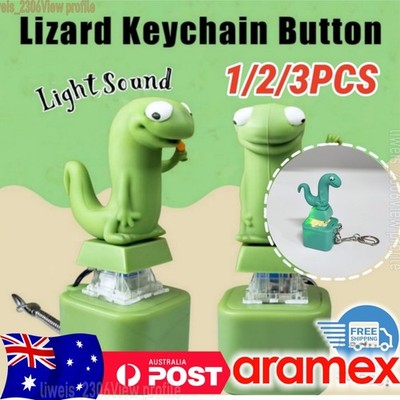 Lizard Keychain Sound,Lizard Button Keychain,Fun Rechargeable Light Up ...