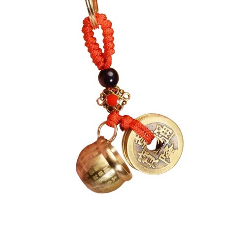 Chinese Feng Shui Gourd Keychain With Five Emperors Money Lucky Pendant ...