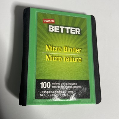 Staples Green Better Micro Binder 3/4-in. Round Ring 3.9 in X 3.2 in X ...