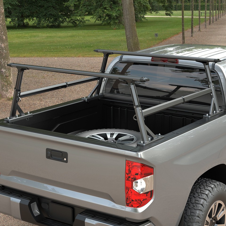 For Pickup Truck Bed Racks Rear Ladder Rack Adjustable Height Heavy ...