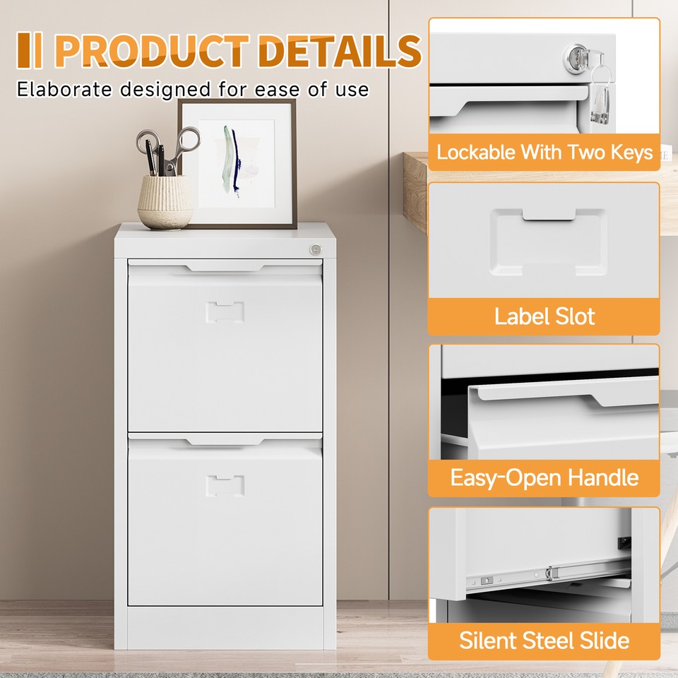 Metal Vertical File Storage Cabinet Filing Cabinet with Lock Drawer for ...