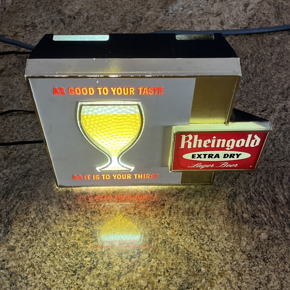 VINTAGE RHEINGOLD EXTRA DRY BEER LIGHTED MOTION BAR SIGN | eBay