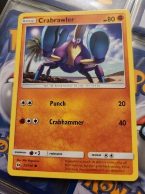 Pokémon TCG Crabrawler Sun & Moon Base Set 72/149 Regular Common | eBay