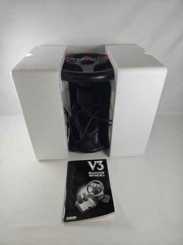 InterAct V3 Racing Steering Wheel & Pedals for PC DOS/Windows Gaming ...