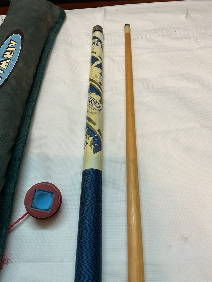 Vintage Bush Beer Pool Cue Stick 2 Piece Rare Nice Condition with case ...