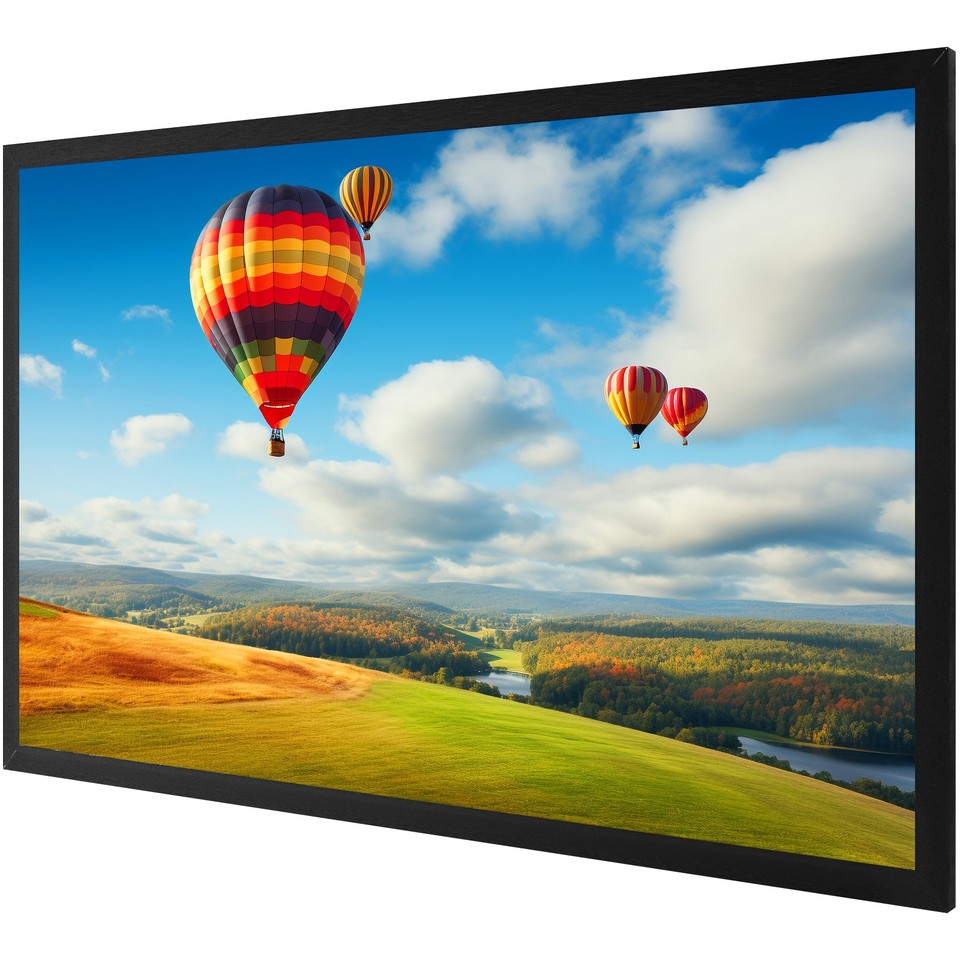 Uimoso 155" Fixed Frame Projector Screen 16:9 4K Home Theater Portable ...