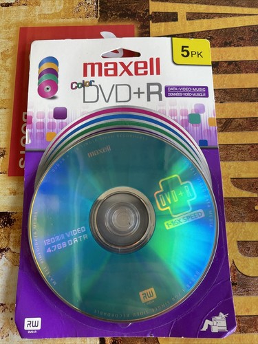 MAXELL - Blank DVD-R - Multi-Color 4.7GB / 4X / 120 Min. - Sealed - 5 ...