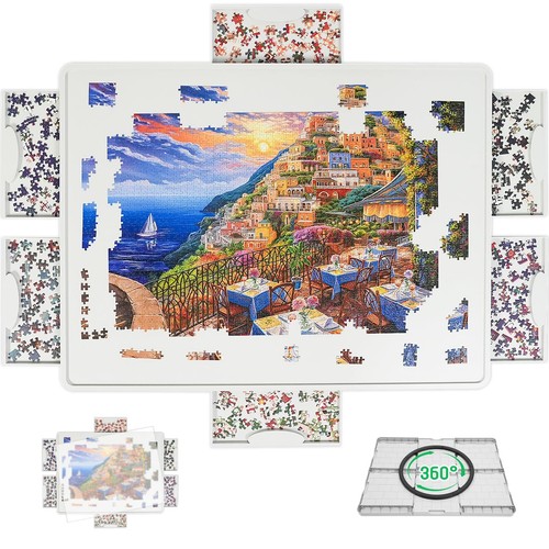 BuilderButler Rotating Puzzle Board for 1500 Pieces with 6 Sliding ...