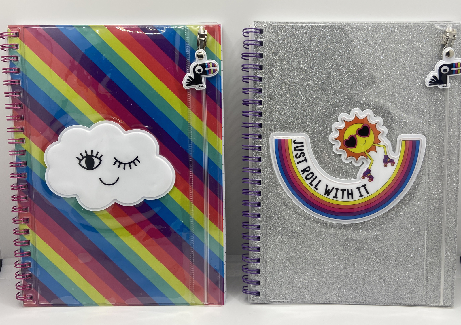 2pk Yoobi Silver Glitter Spiral Notebook for sale online | eBay