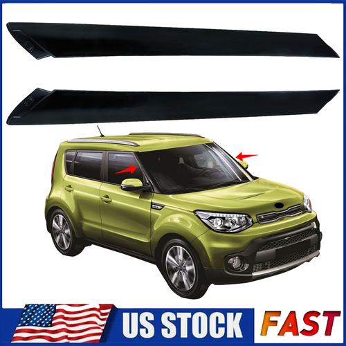 2pcs Exterior Molding Garnish Windshield Trim For 2014-2019 Kia Soul ...