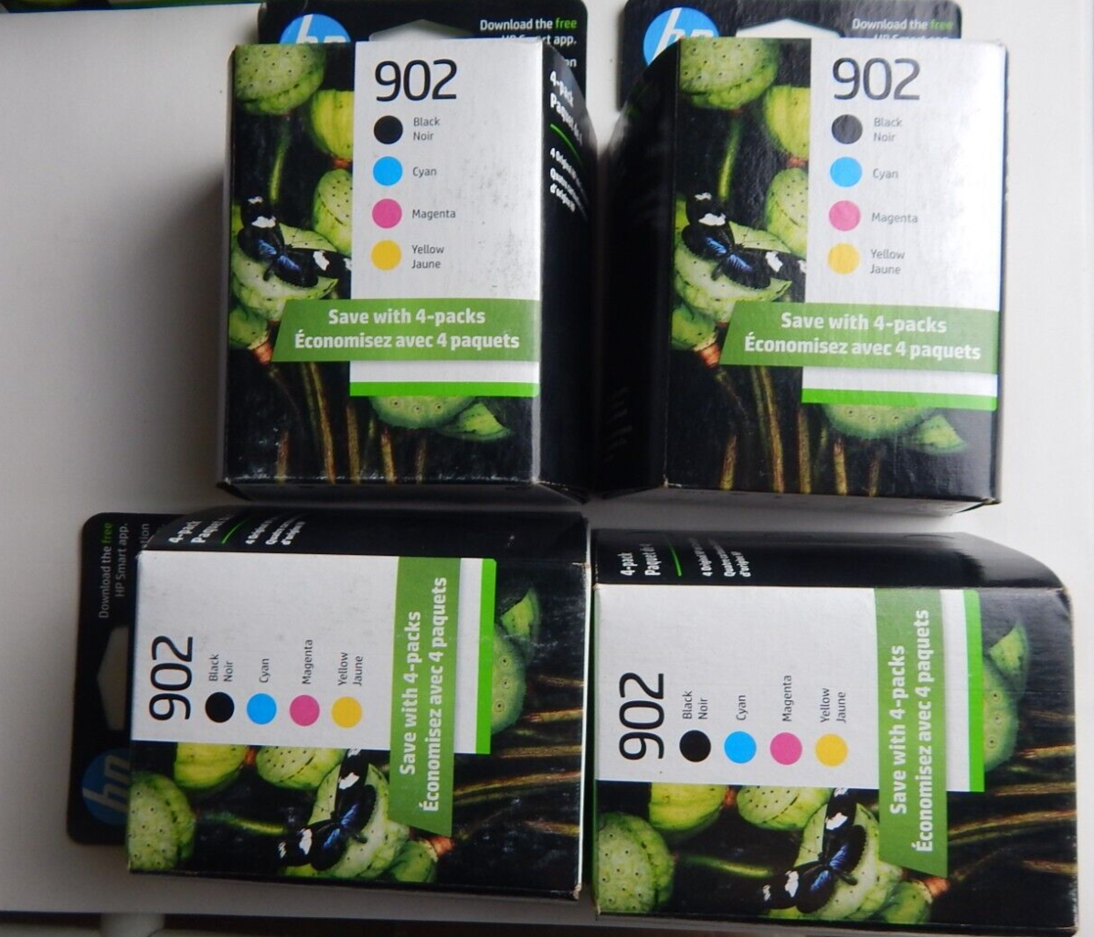 New Genuine HP 902 Black Color 4PK Ink Cartridges OfficeJet Pro 6961 ...