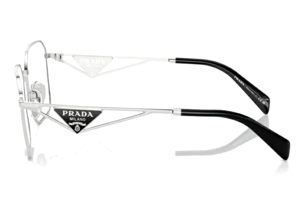 New PRADA Milano Eyeglasses VPR A51 1BC-1O1 55-19 140 Large Silver ...