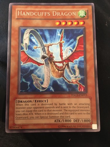 Yugioh HANDCUFFS DRAGON UNLIMITED RARE TRADING CARD TDGS-EN013 | eBay