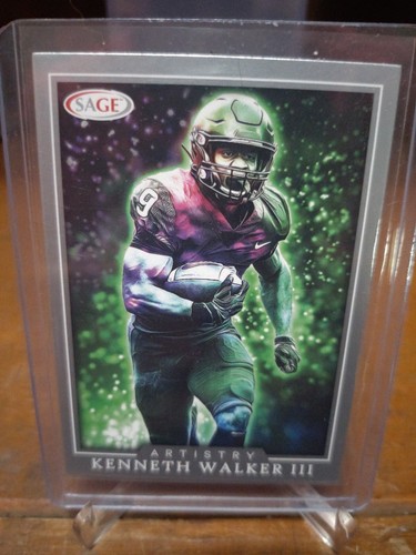 Kenneth Walker III 2022 Sage Artistry card #ART-KWIII Michigan State ...