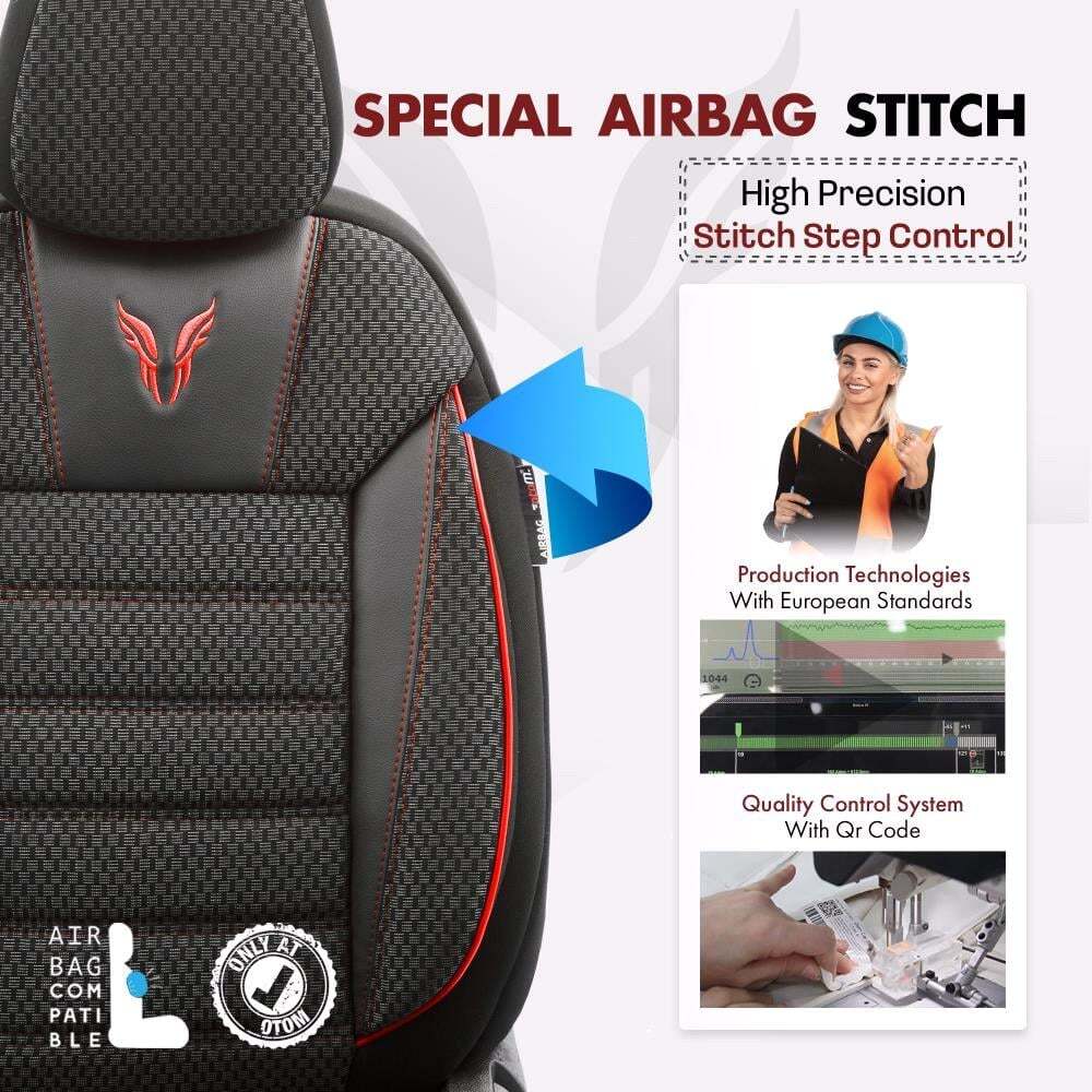 Premium Car Seat Covers TORO, Black Red For Vauxhall AGILA 2000-2008 | eBay