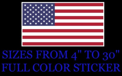 American Flag Vinyl Decal 3M USA FULL COLOR Sticker Multiple Sizes | eBay