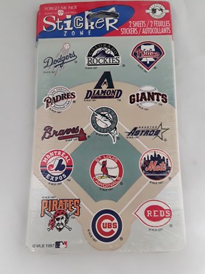 MLB Stickers 2 Sheets Baseball Braves Phillies Pirates Cubs Mets Braves ...